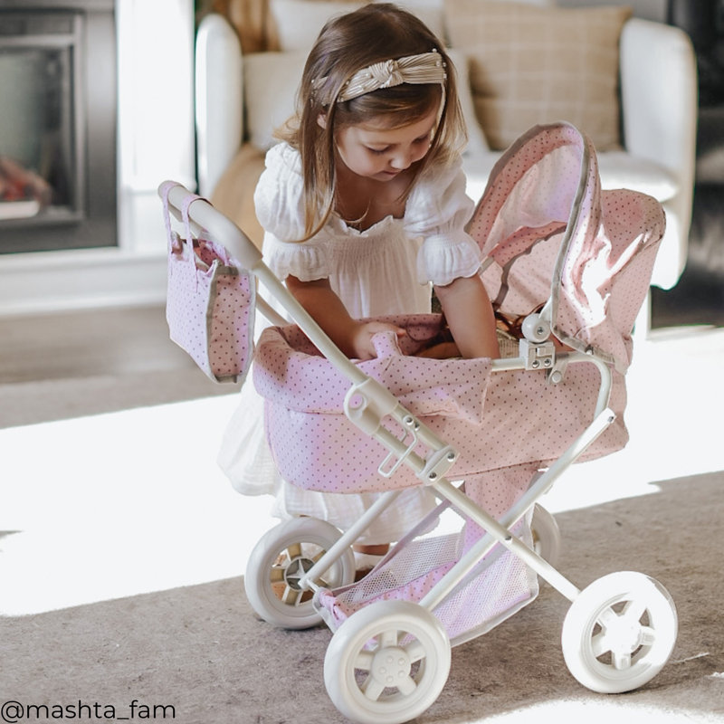 Pink doll stroller store